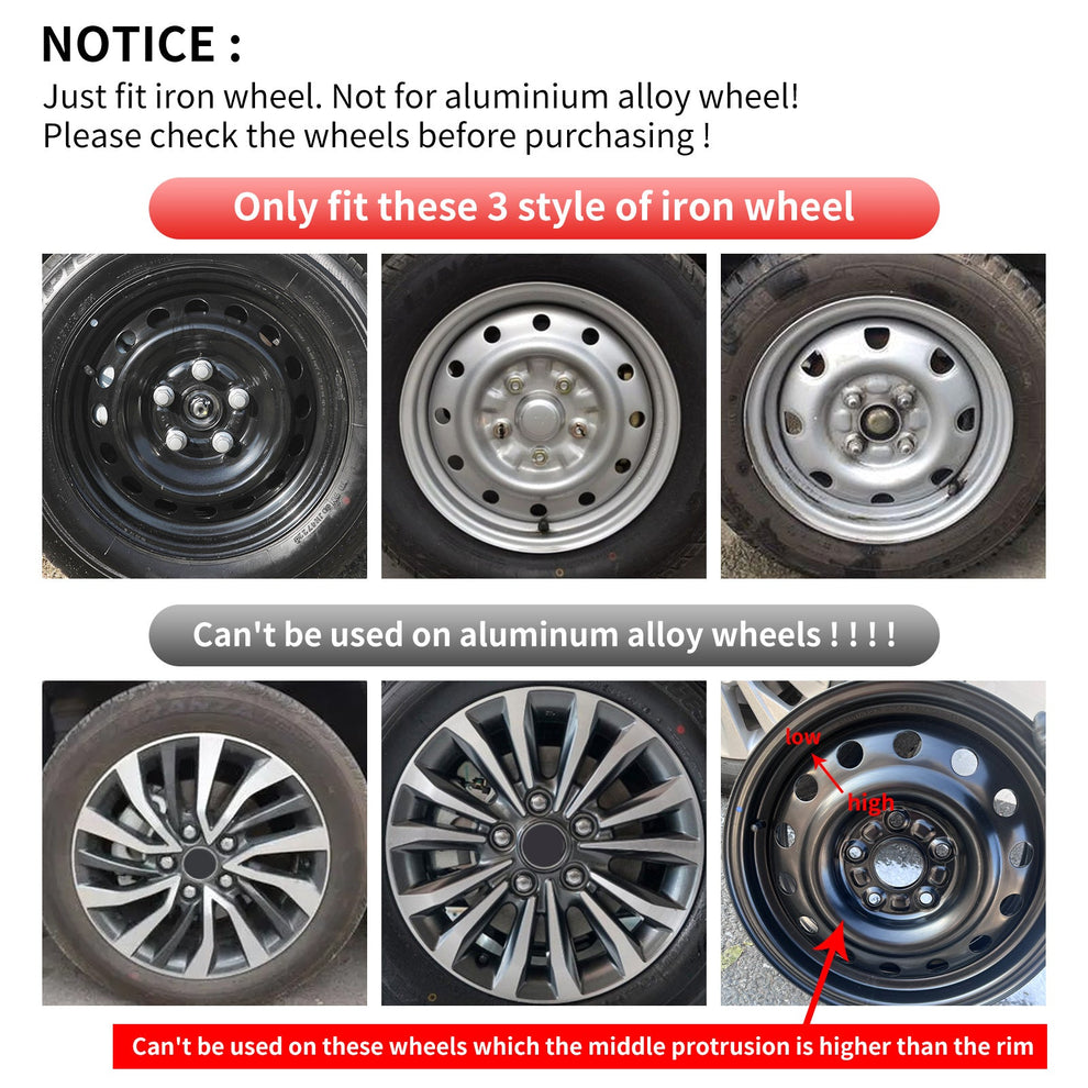 15" Blade Style Wheel Covers Hubcaps for Universal Fit R15 Tire Steel ...