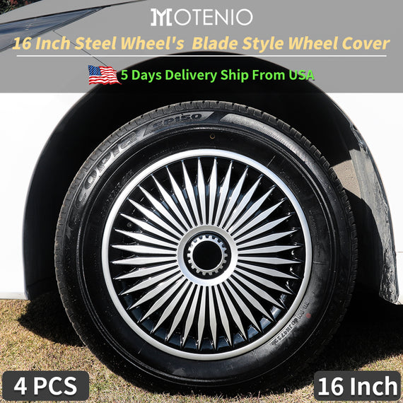 16" Blade Style Wheel Covers Hubcaps for Universal Fit R16 Tire Steel ...
