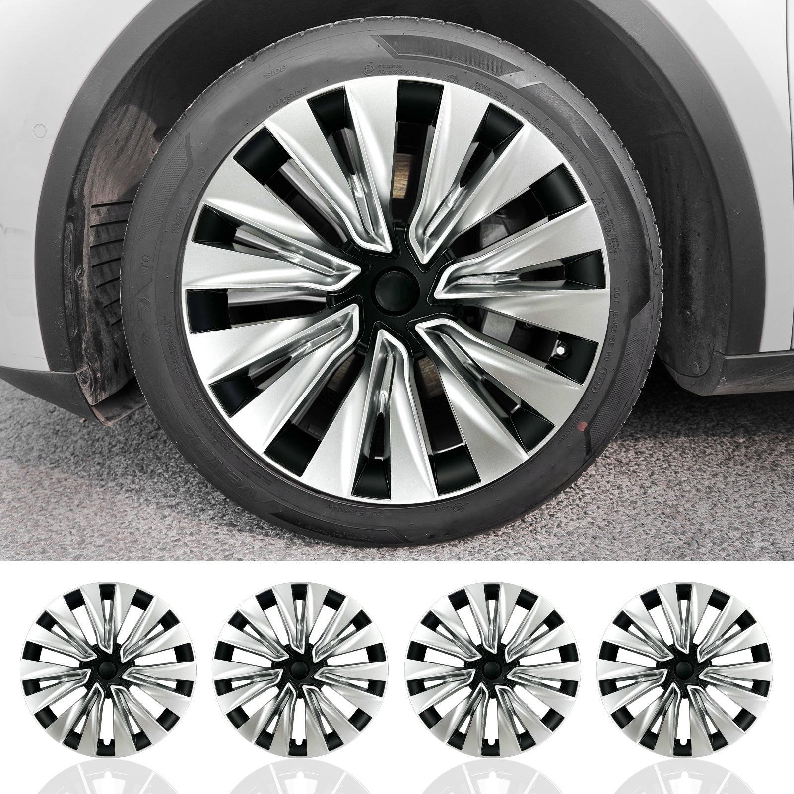 For Tesla Wheel Caps Model Y 2020-2024 Induction Wheel Covers 19 inch ...