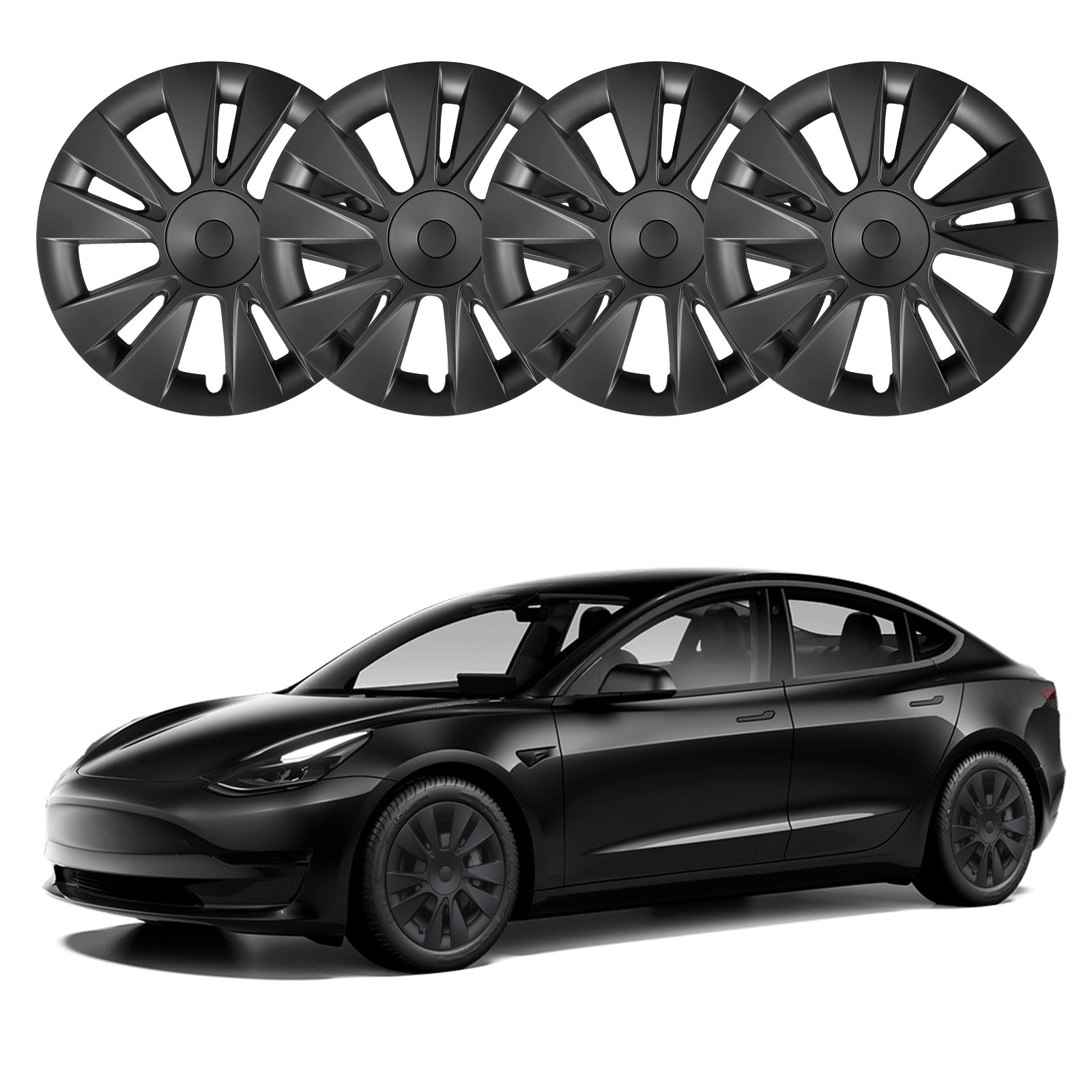 18"Model 3 Hubcap Design for Tesla Wheel Cover Model 3 2017-2023 4PCS ...