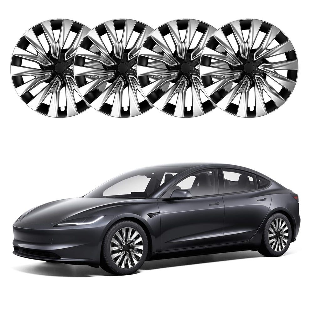 Design for Tesla Model 3 Highland(2023-2025) Hubcap 18"Turbine Silver ...